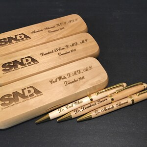 Custom Company Pen Sets, Personalized Wood Desktop Pen Set, Secretary ...