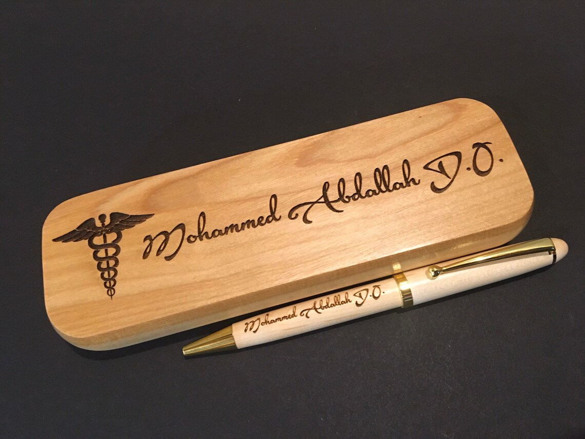 Personalized Wood Desktop Pen Set Professional Gift Engraved - Etsy