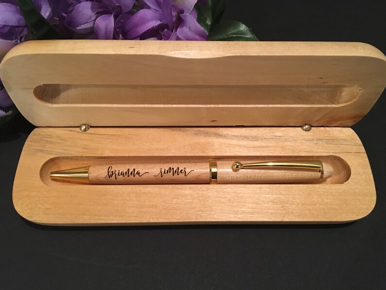 Personalized Wood Desktop Pen Set Secretary Gift - Etsy