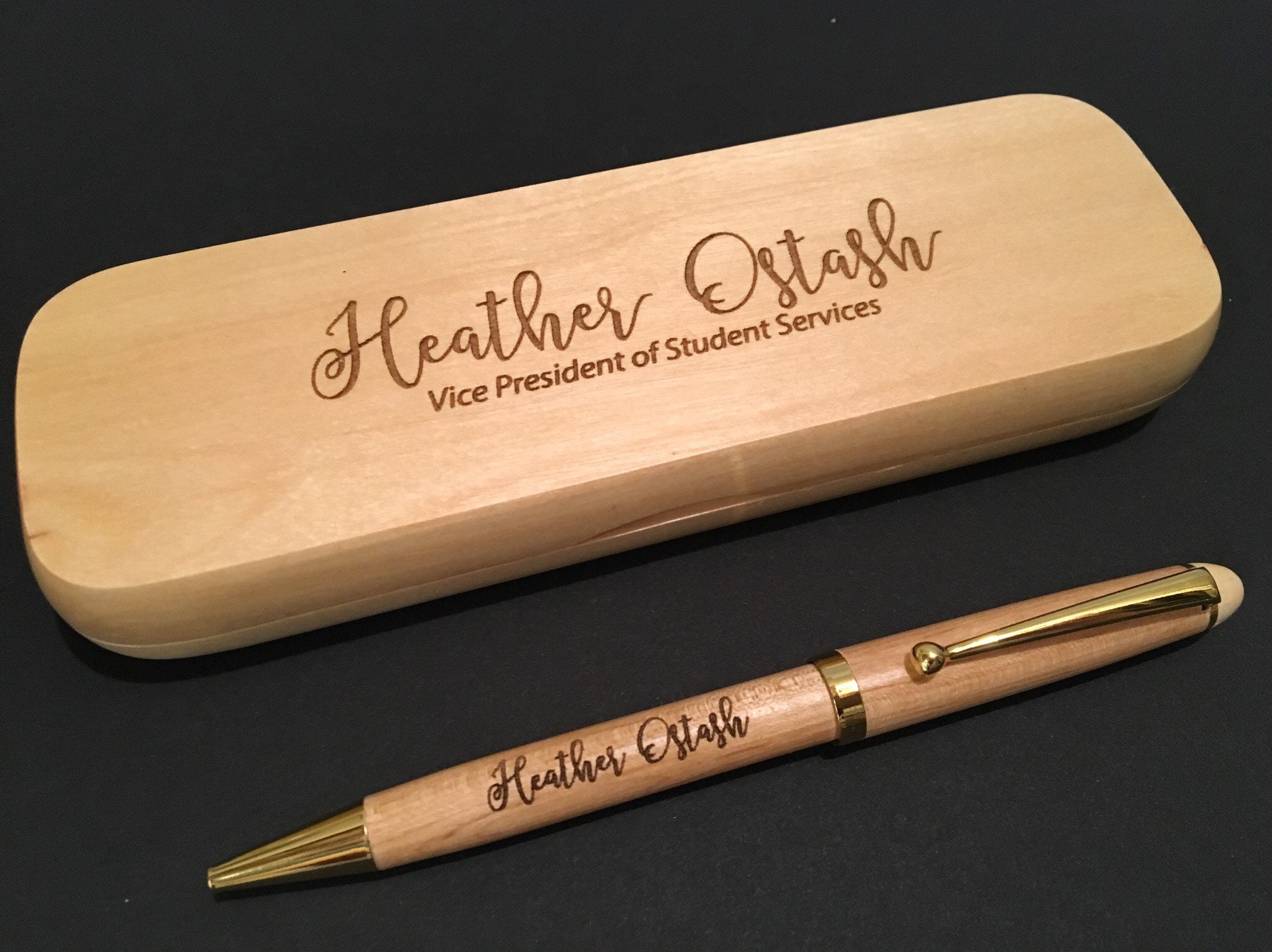 Personalized Wood Desktop Pen Set Professional Gift Engraved | Etsy