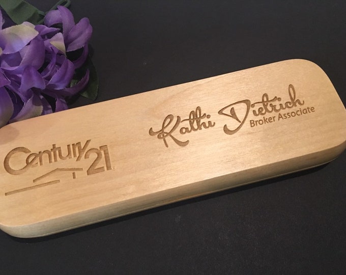 Custom Company Pen Sets, Personalized Wood Desktop Pen Set, Secretary ...