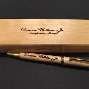 Custom Company Pen Sets, Personalized Wood Desktop Pen Set, Secretary ...