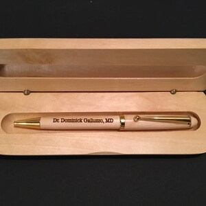 Personalized Wood Desktop Pen Set Professional Gift Engraved Corporate ...