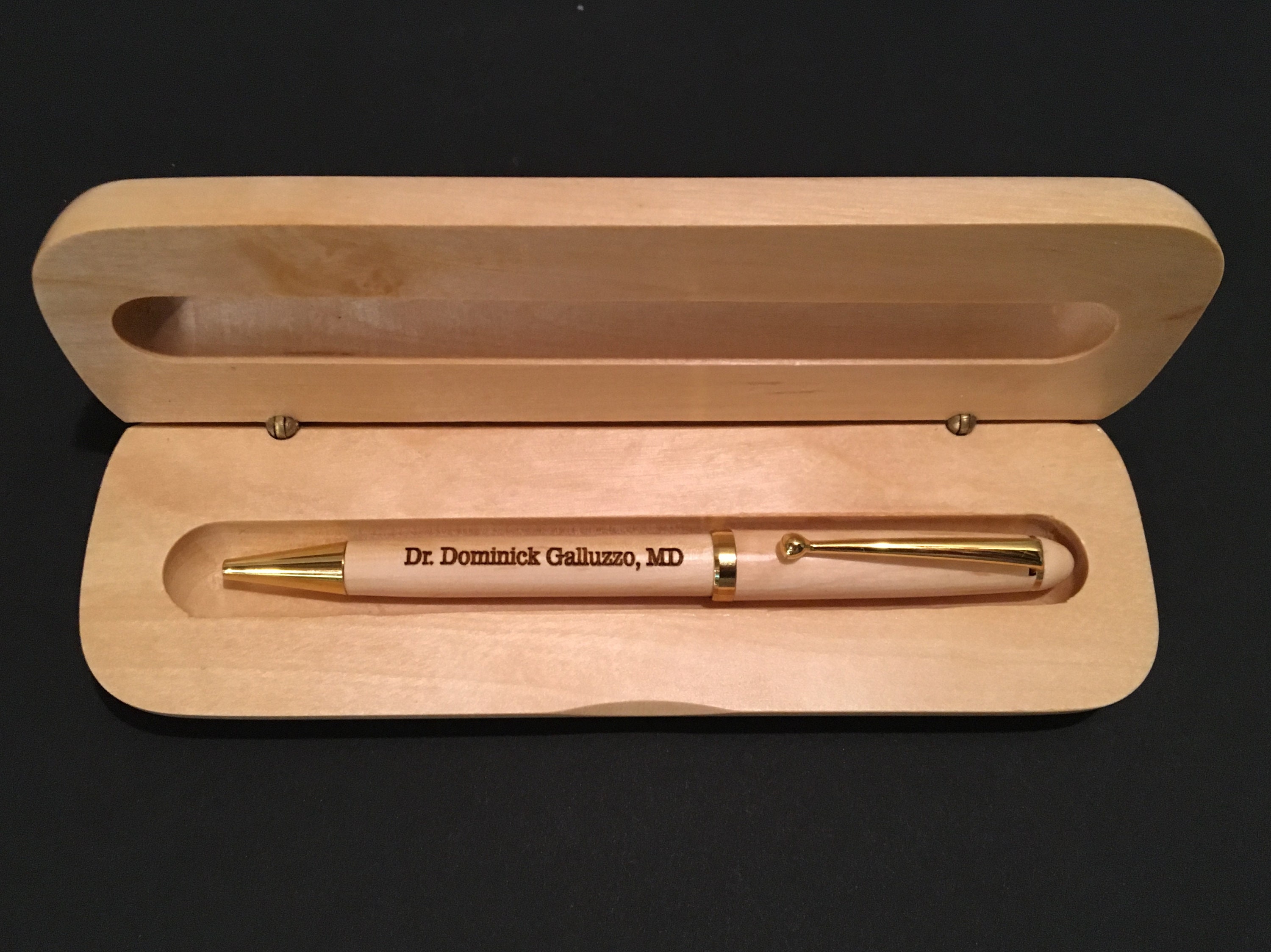 Personalized Wood Desktop Pen Set Professional Gift Engraved Corporate ...