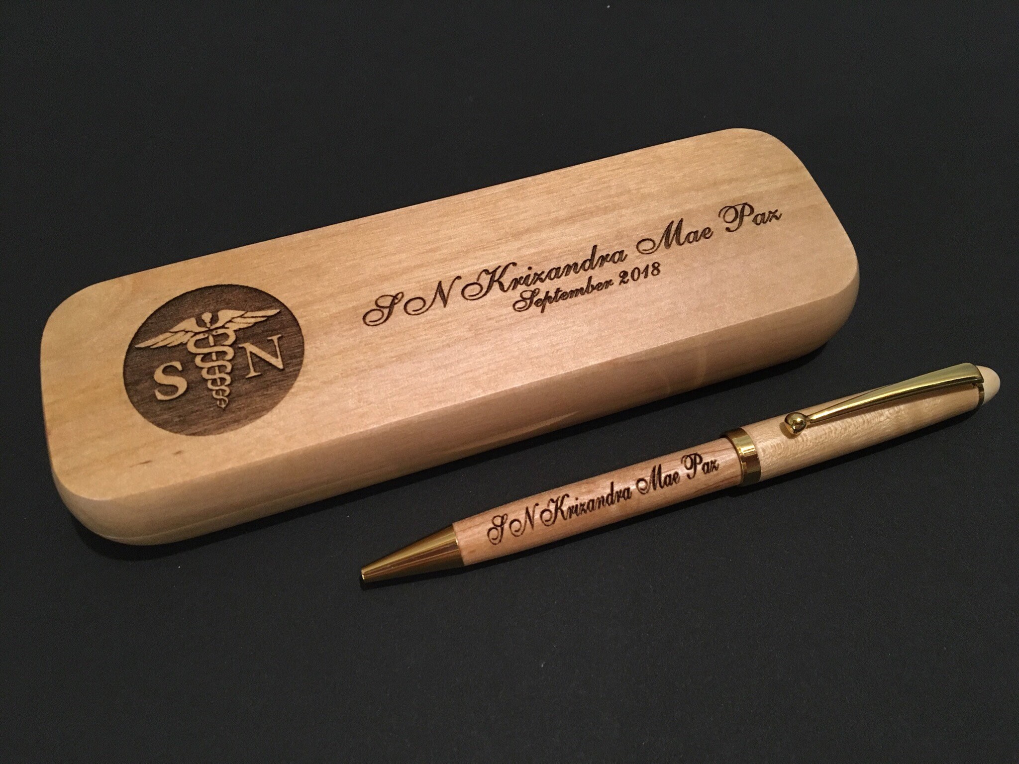 Personalized Wood Desktop Pen Set Professional Gift Engraved - Etsy
