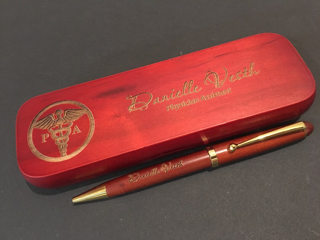 Custom Company Pen Sets, Personalized Wood Desktop Pen Set, Realtor ...