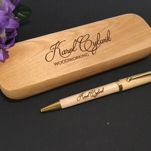 Custom Company Pen Sets, Personalized Wood Desktop Pen Set, Secretary ...
