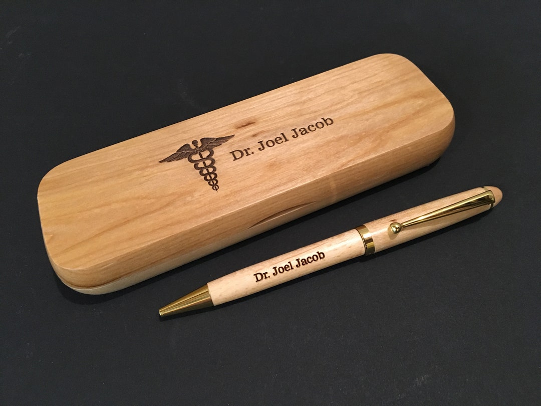 Personalized Wood Desktop Pen Set Professional Gift Engraved Corporate ...