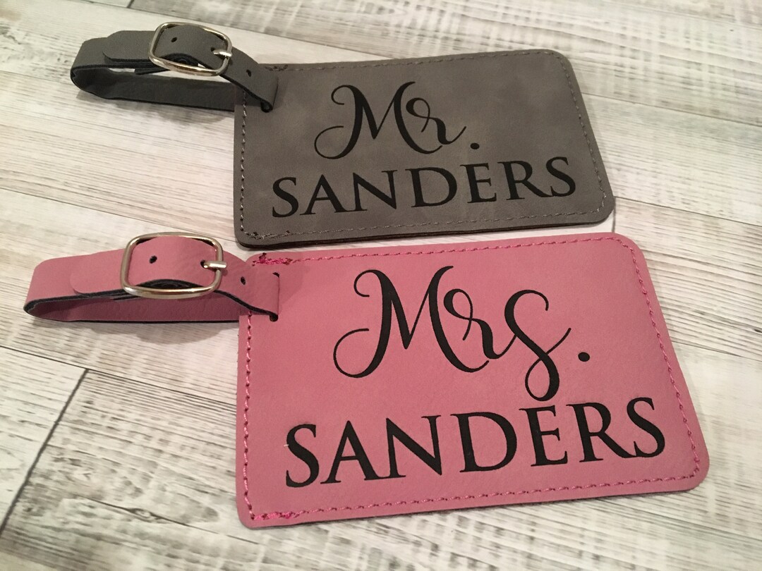 Mr and Mrs, Set of 2 Luggage Tags, Personalized Luggage Tags, Gift for ...