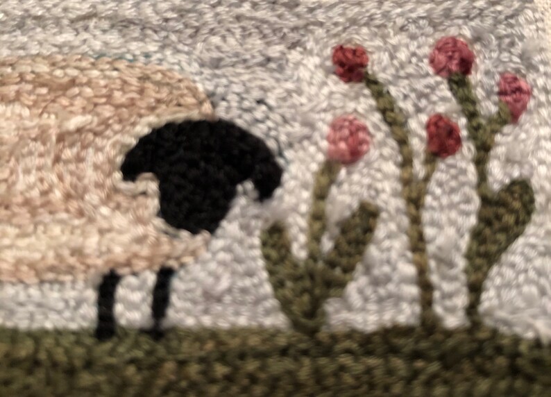 Sheep Punch Needle Name Tag | Etsy