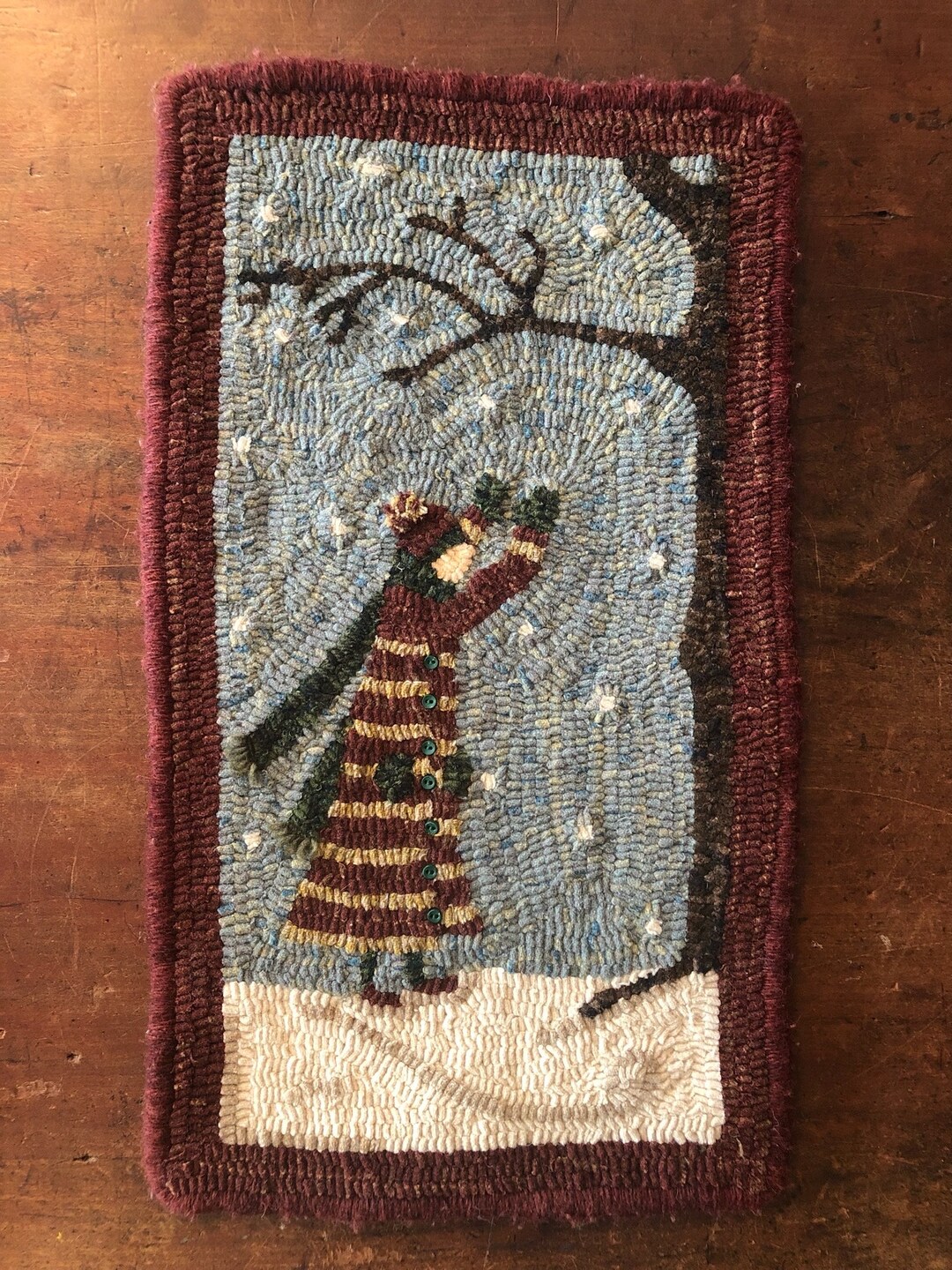 A Wintery Chill Rug Hooking Pattern on Linen - Etsy