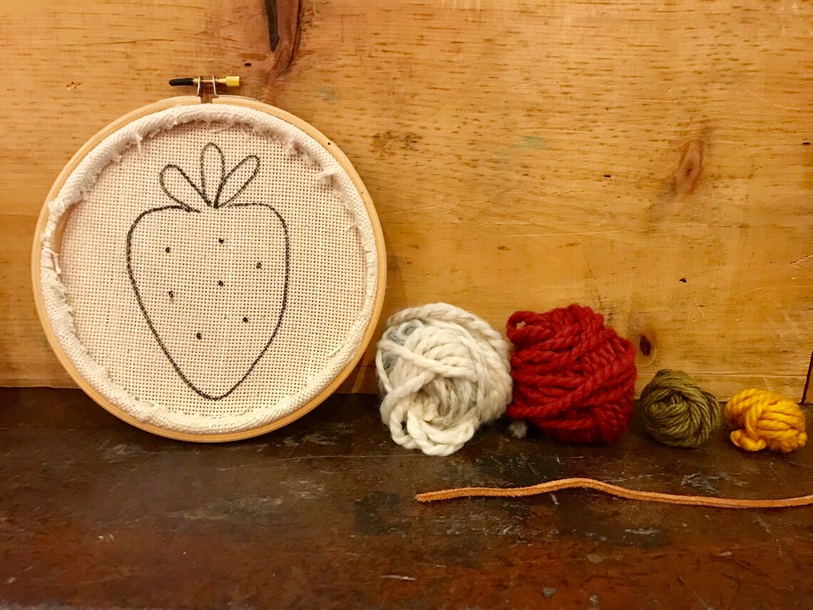 Strawberry Punch Needle Kit | Etsy