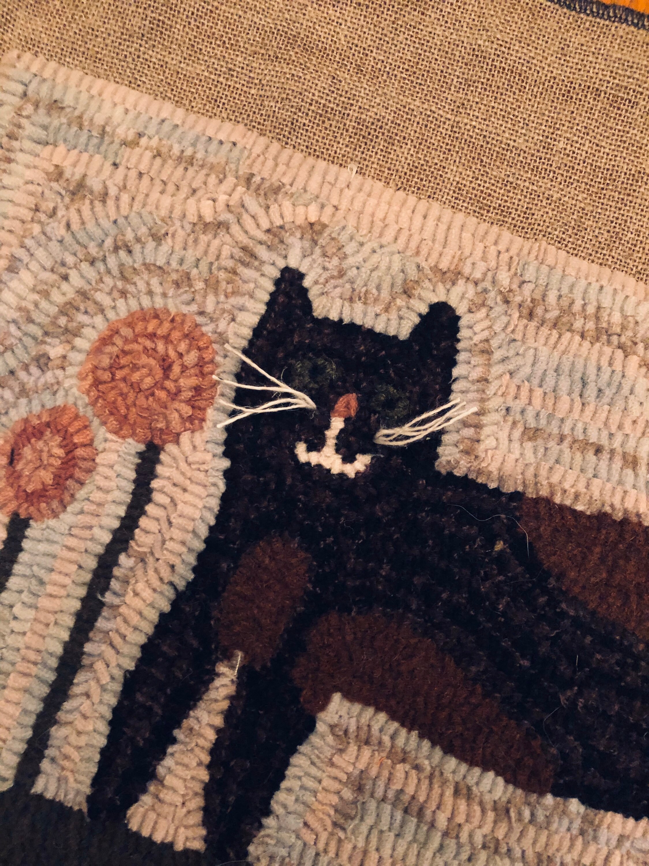 Jule the Cat Rug Hooking Pattern on Linen | Etsy