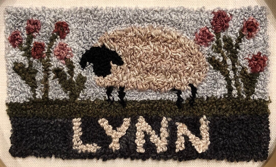 Sheep Punch Needle Name Tag - Etsy