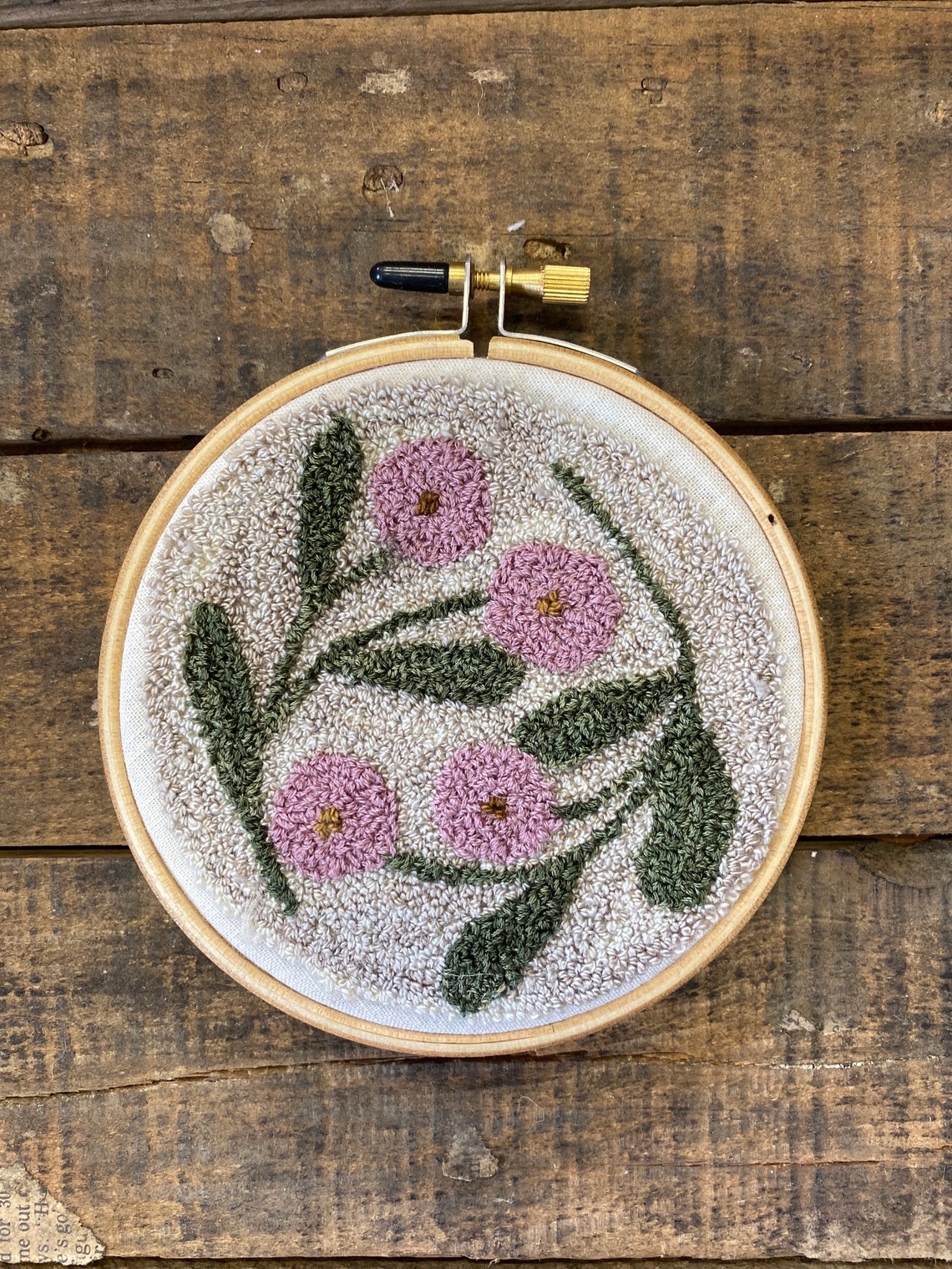 Round Flowers Embroidery Punch Needle Kit - Etsy