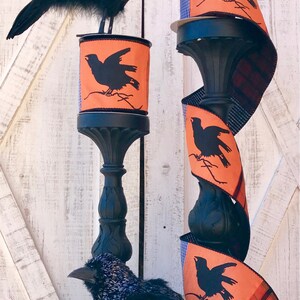 D. Stevens Raven Ribbon Gingham Check Ribbons, Fall Crow Ribbon, Crow ...