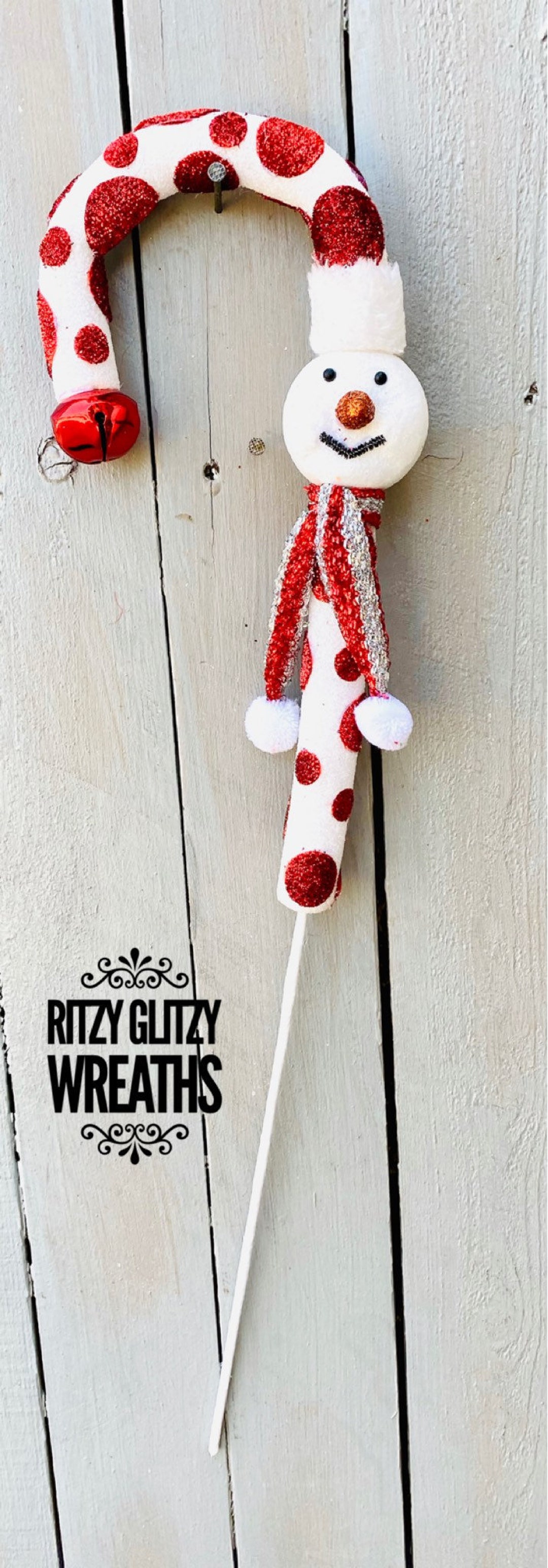 Snowman Pick, Candy Cane Snowman, Red Bell Pick, Snowman Bell Pick ...