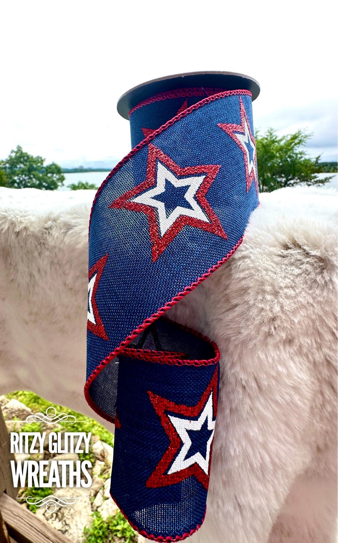 Patriotic Ribbon, Americana Ribbon, Star Ribbon, Navy Star Ribbon ...