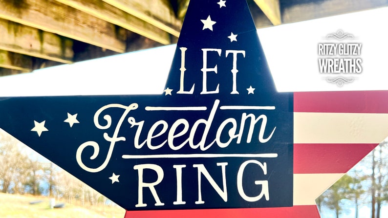 Let Freedom Ring Metal Star Sign: Patriotic Wreath Decoration - Etsy