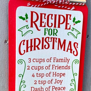 Mason Jar Recipe Sign, Mason Jar Wood Sign, Christmas Sign, Holiday ...