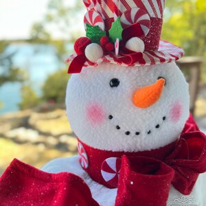RAZ Snowman Tree Topper Peppermint Snowman by Ritzy Glitzy - Etsy