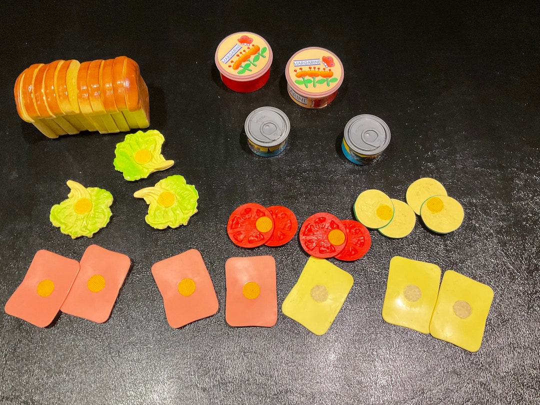 Vintage Plastic Velcro Realistic Play Food Sandwich Lot of 30, Bread ...