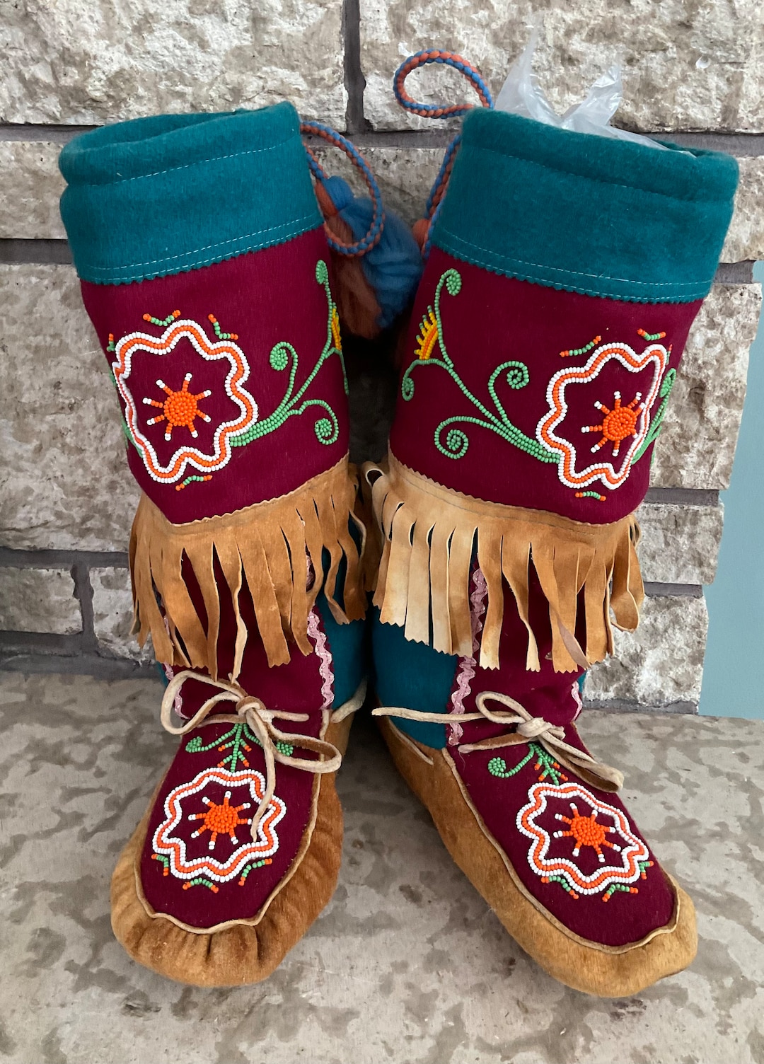 Vintage Handmade Canadian Indigenous Exquisitely Beaded Tanned Moose ...