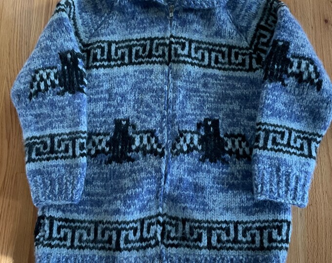 Vintage Canadian Indigenous Cowichan Sweater Jacket Unisex XL - Etsy