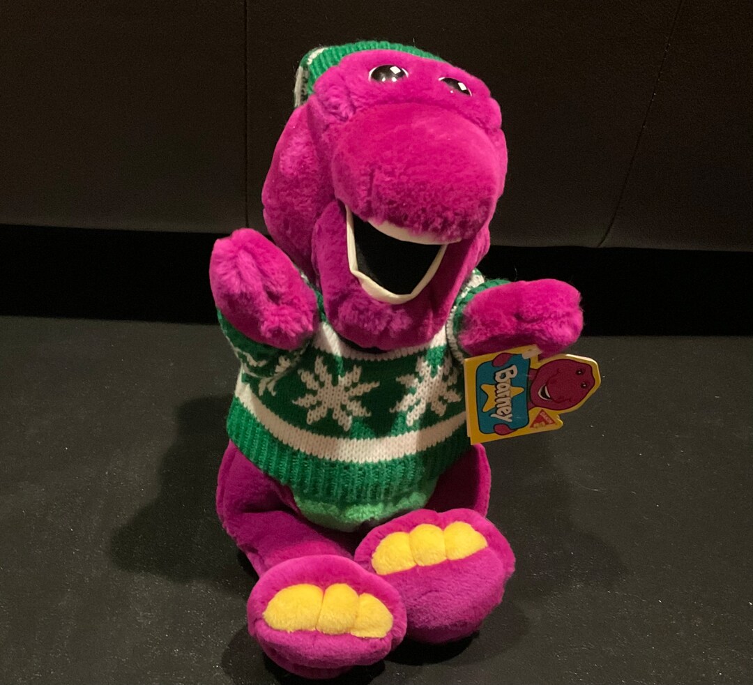 Barney Plush Ski Sweater Purple Dinosaur Dakin 1993 #25047 New With Tag ...