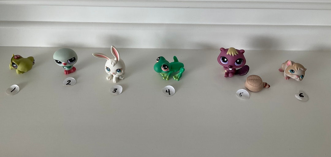 AUTHENTIC LPS Littlest Pet Shop Turtle, Pigeon, Rabbit, Frog, Beaver ...