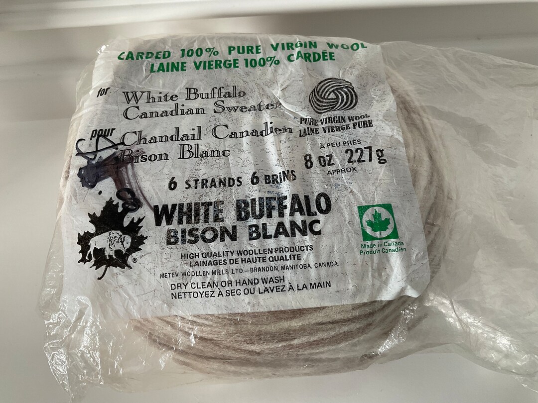White Buffalo 100% Pure Virgin Wool Yarn Ivory/light Brown Blend 6 ...