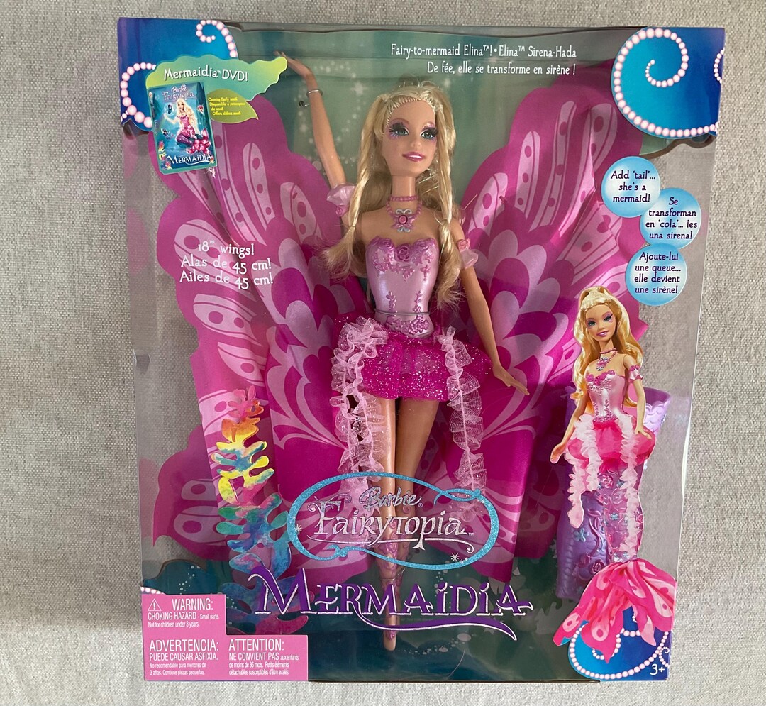 MERMAIDIA BARBIE Fairytopia Elina 18” Wings New N.R.F.B Mattel 2005 - Etsy