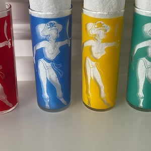 Vintage 1960s Set of 4 Rare Tom Collins High Ball Pirates Drinking ...