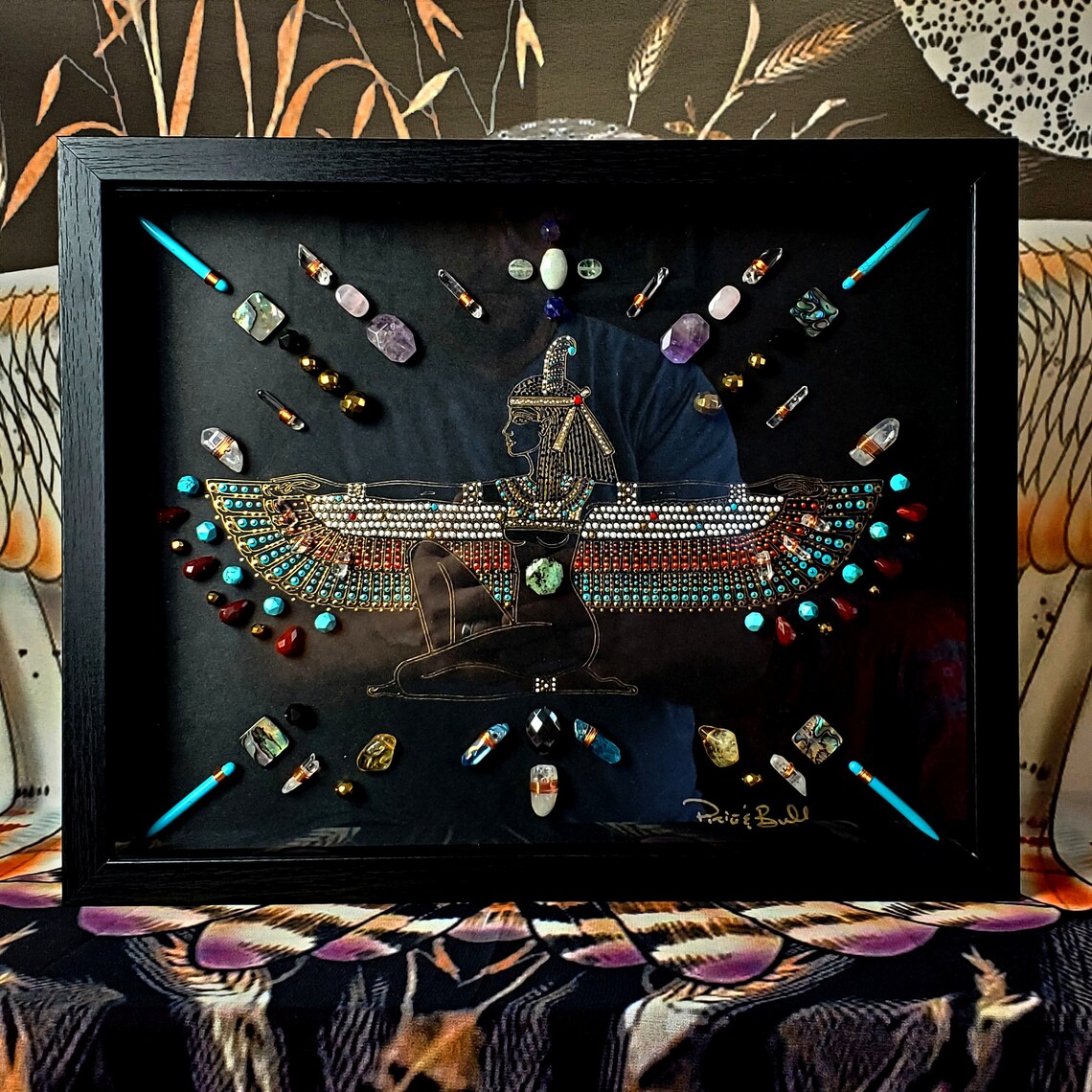 Moon Art Crystal Grid Crystal Art Framed Crystal Art - Etsy