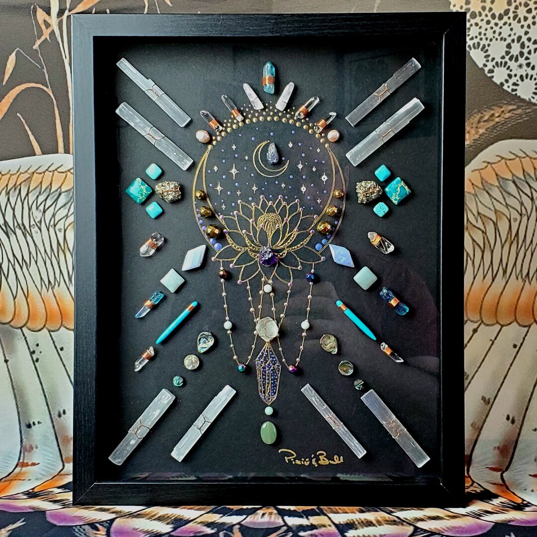 Crystal Grid, Crystal Art, Framed Crystal Art, Energy Infused Art ...