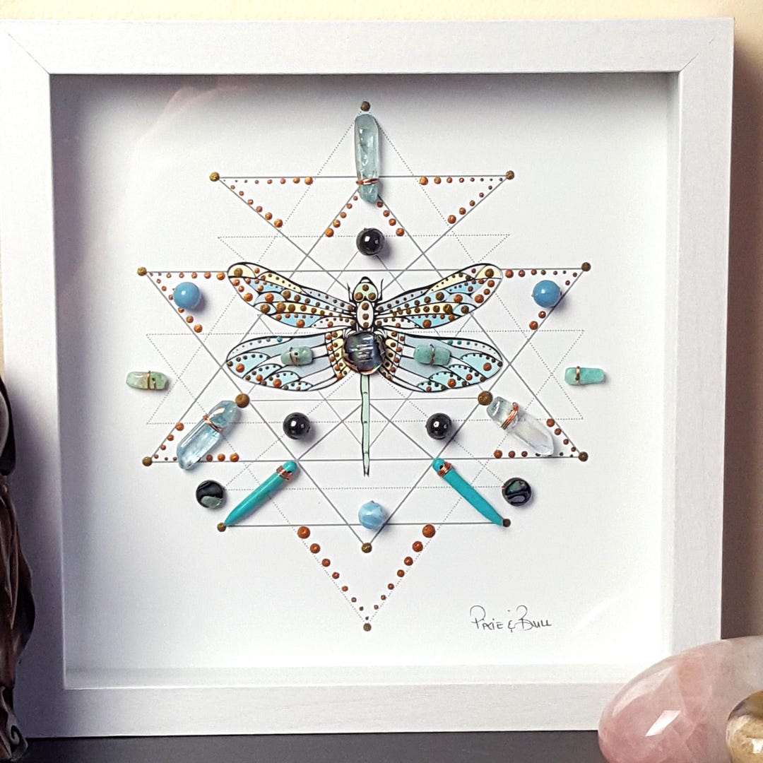 Crystal Art, Framed Crystal Art, Boho Art, Energy Infused Art, Crystal ...
