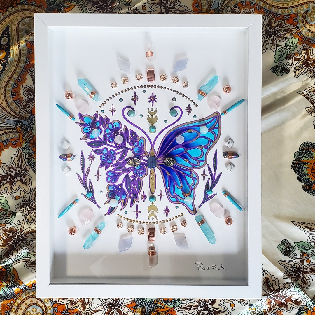Butterfly, Crystal Grid, Crystal Art, Energy Infused Art, Butterfly Art ...