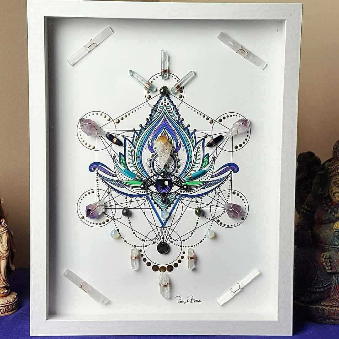 Sacred Geometry Art, Crystal Grid, Crystal Art, Framed Crystal Art ...
