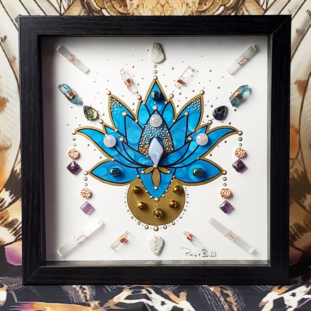Crystal Art, Framed Crystal Art, Boho Art, Energy Infused Art, Crystal ...