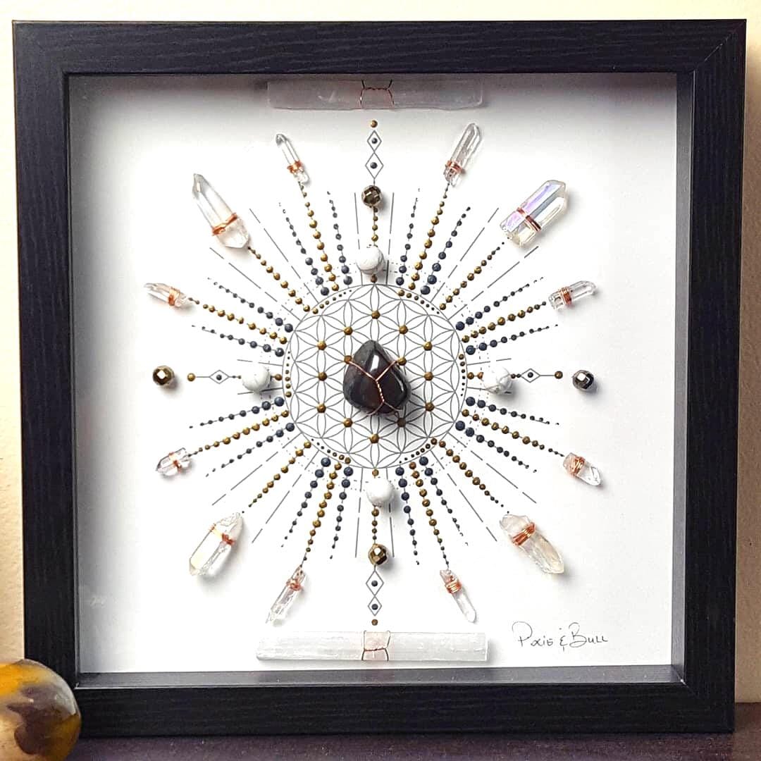Crystal Grid, Crystal Art, Framed Crystal Art, Framed Crystal Grid ...