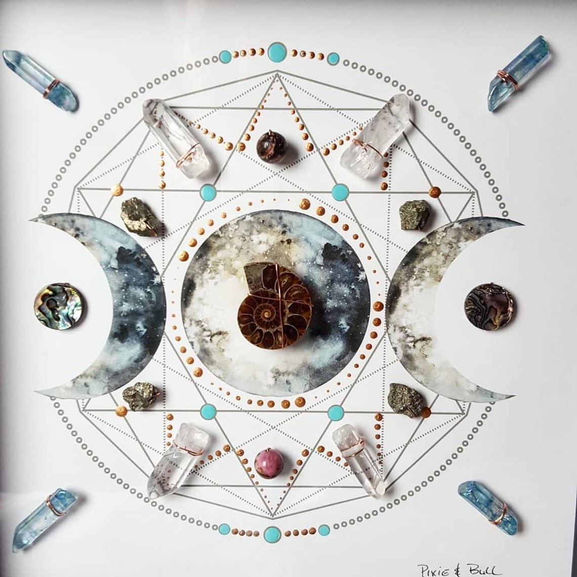 Crystal Grid Framed Crystal Grid Framed Crystal Art Crystal - Etsy