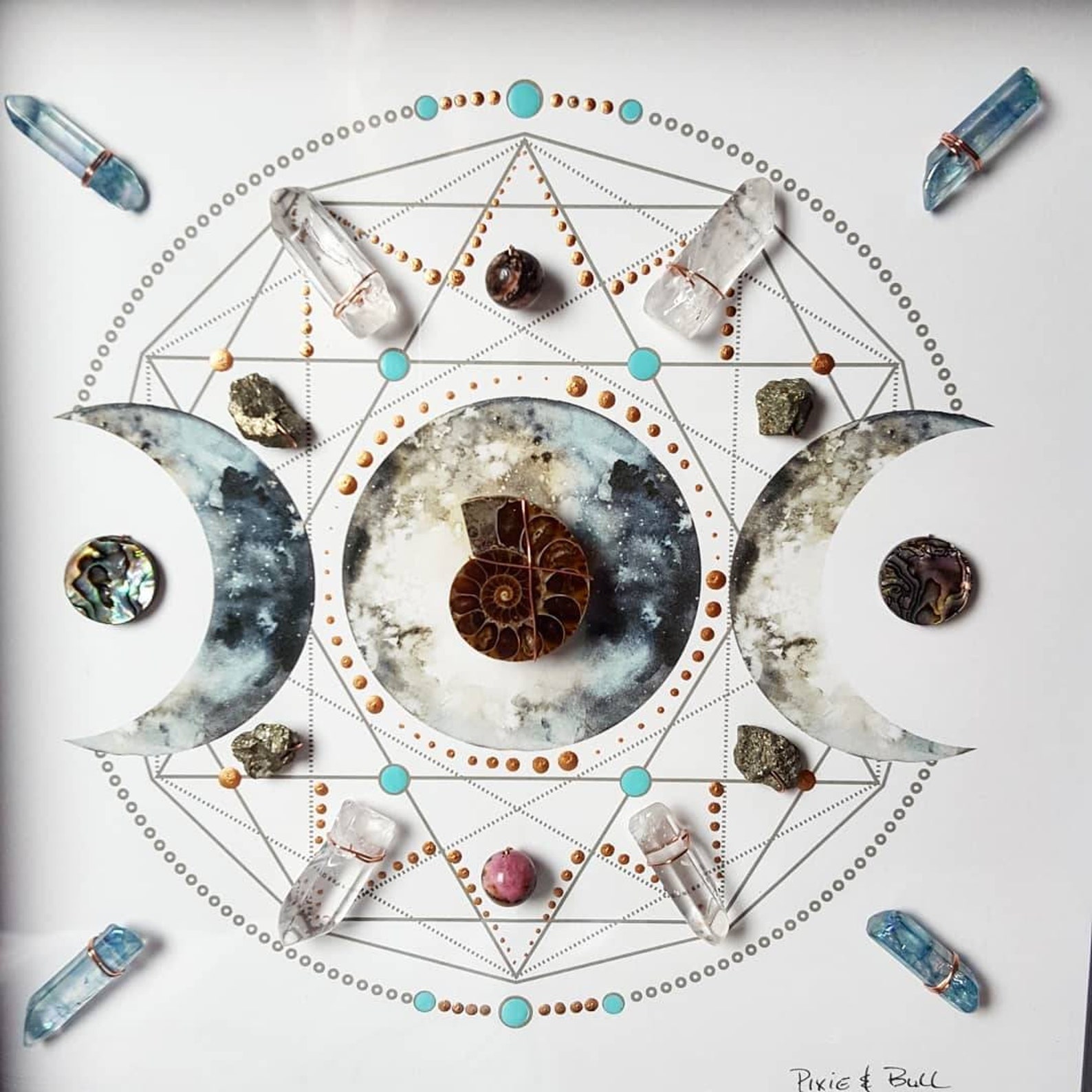 Crystal Grid Framed Crystal Grid Framed Crystal Art Crystal - Etsy