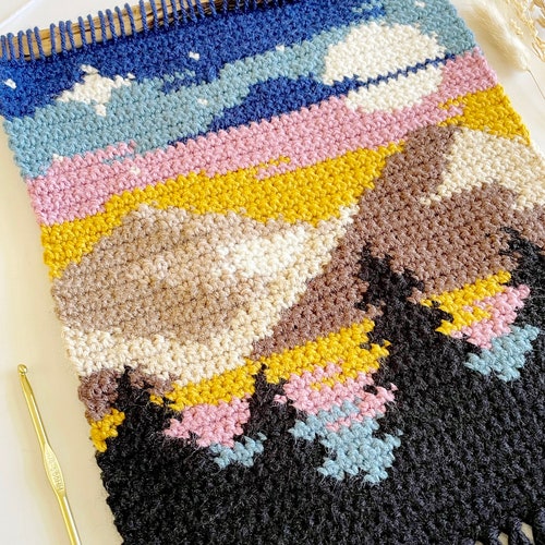 Crochet Pattern the Mountainside Wall Hanging Mountain | Etsy