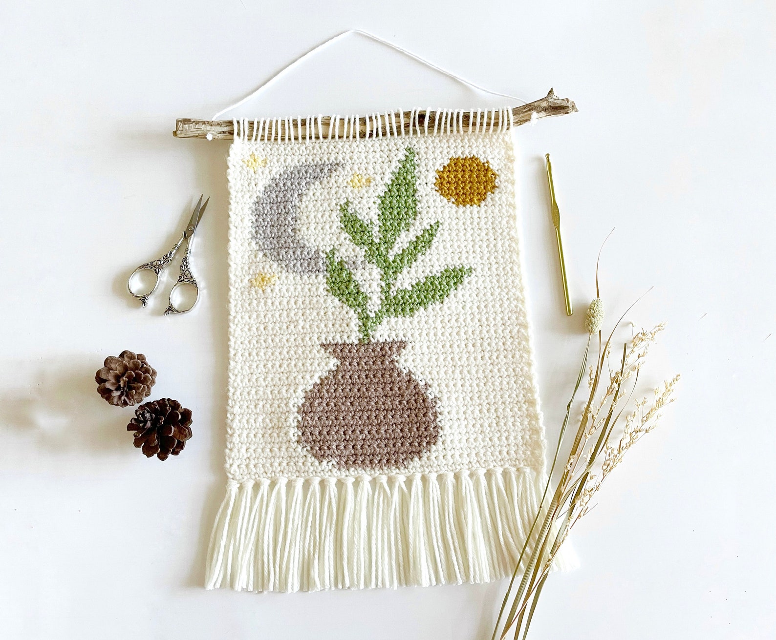 Crochet Pattern the Oh so Boho Wall Hanging Crochet Wall Hanging ...