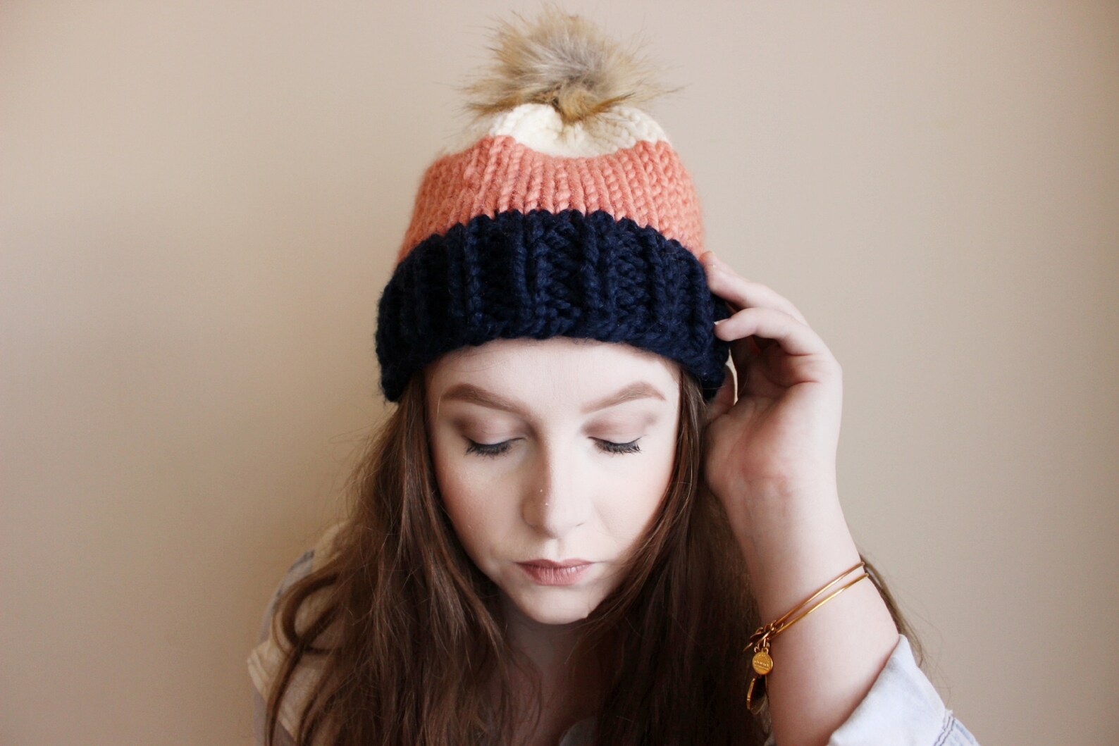 Knitted Pattern | Knitted Beanie Pattern | Color Block Beanie Pattern ...