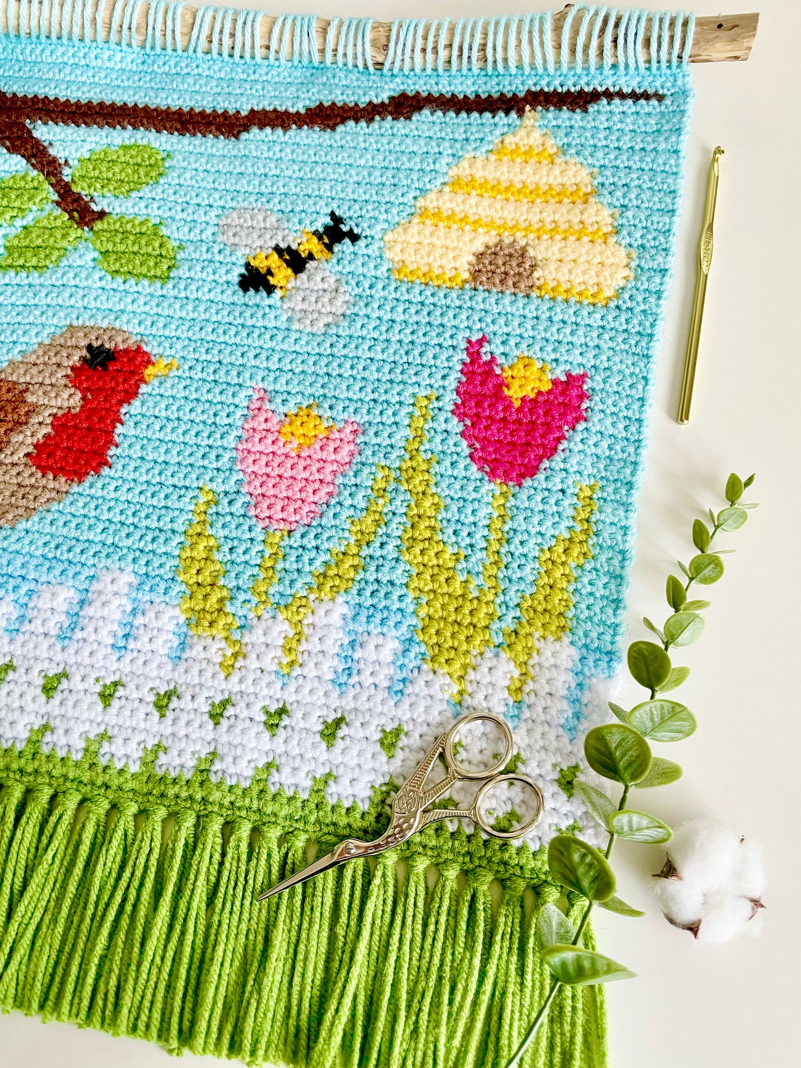Crochet Pattern | the Spring Has Sprung Wall Hanging | Wall Hanging ...