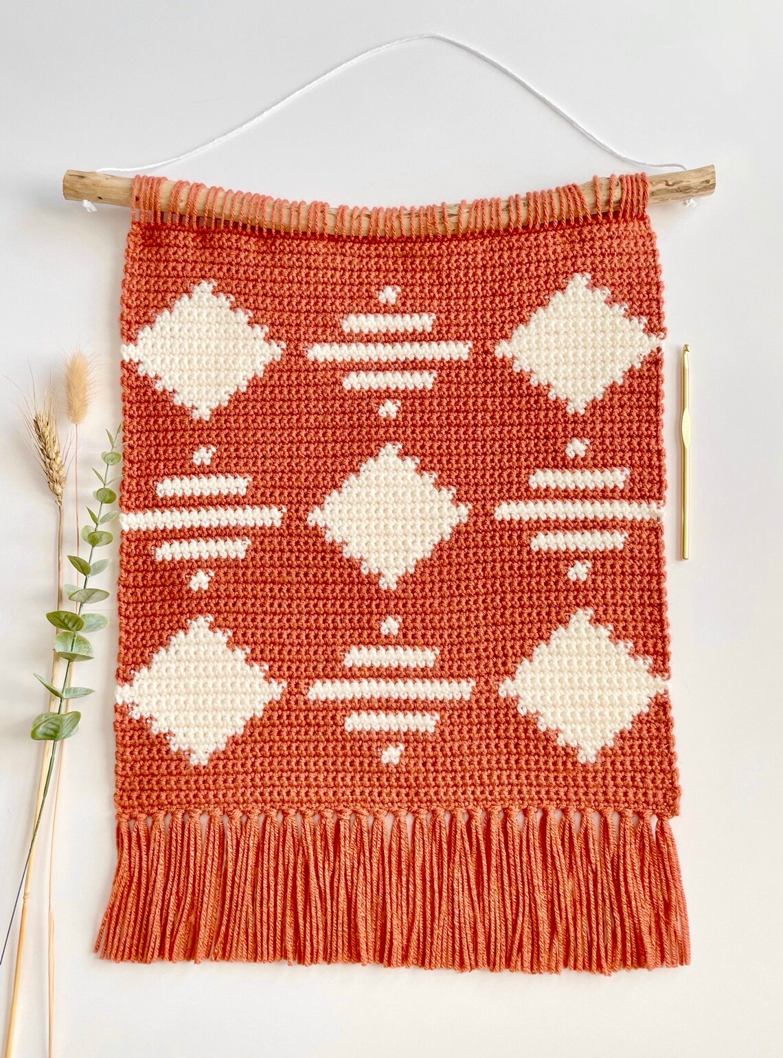 Crochet Pattern | the Geo Diamond Wall Hanging | Crochet Wall Hanging ...