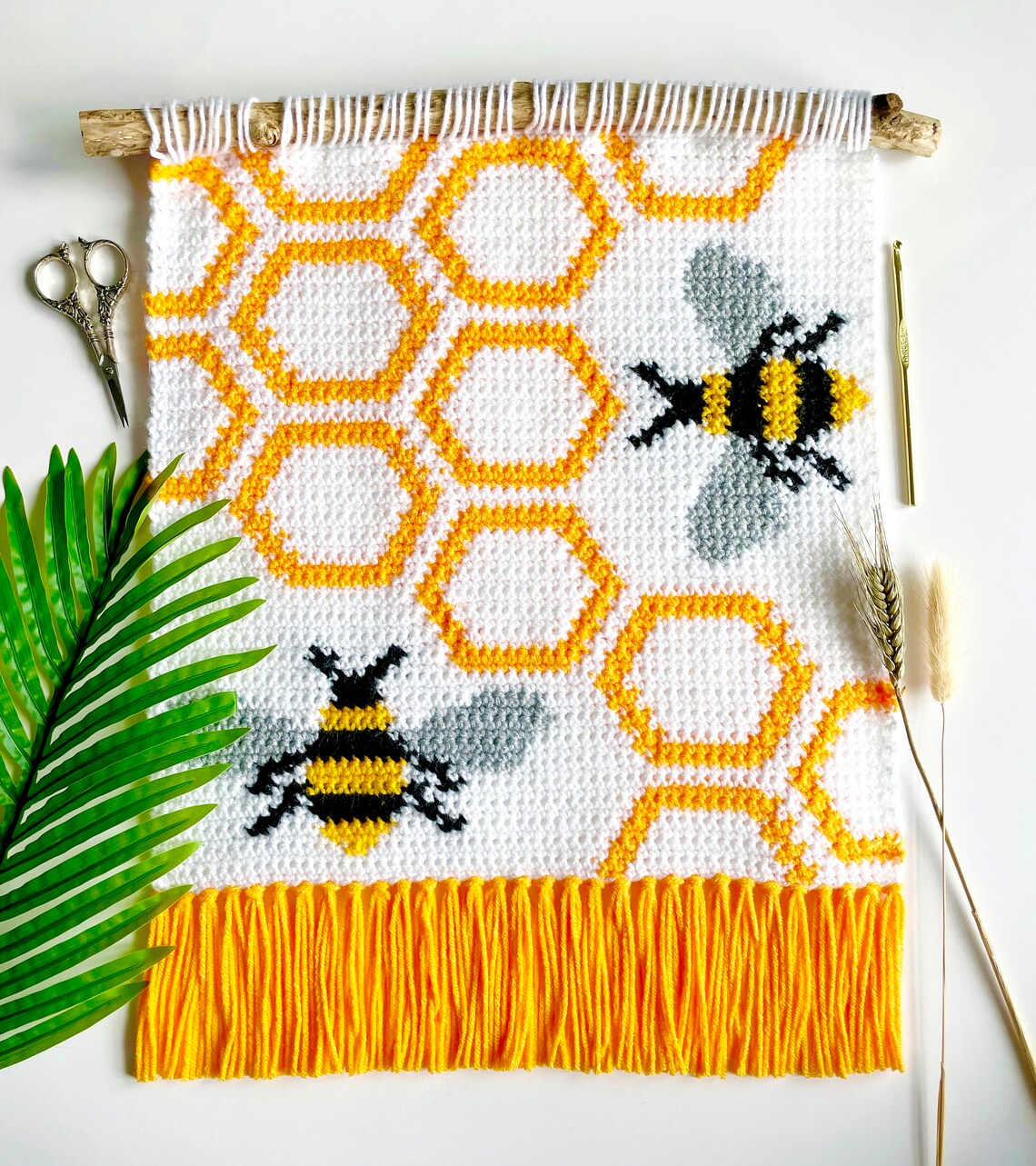 Crochet Pattern | the Bee Hive Wall Hanging | Crochet Wall Hanging ...