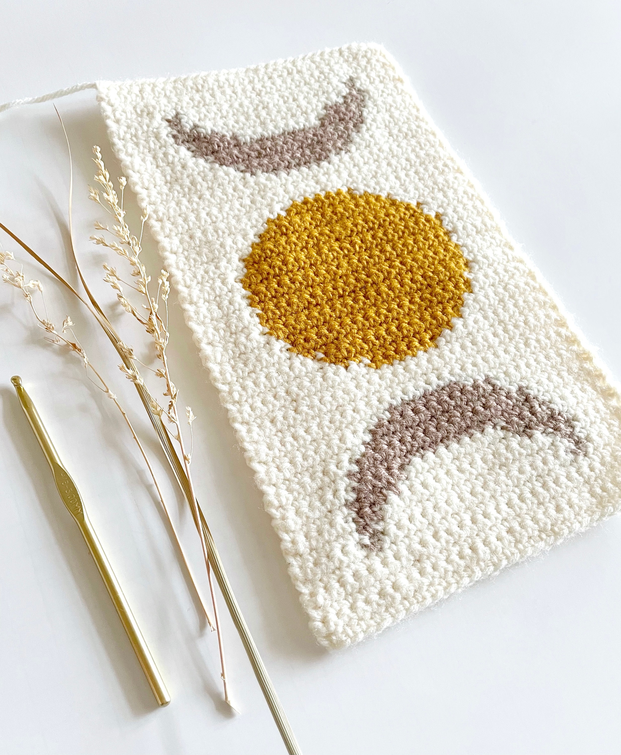 Crochet Pattern the Mini Moon Phase Wall Hanging Moon - Etsy