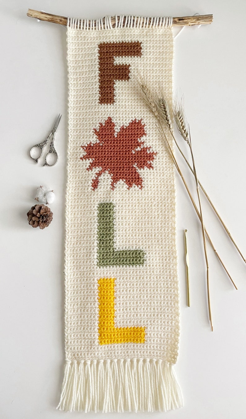 Crochet Pattern | the Oh so Fall Wall Hanging | Wall Hanging Crochet ...